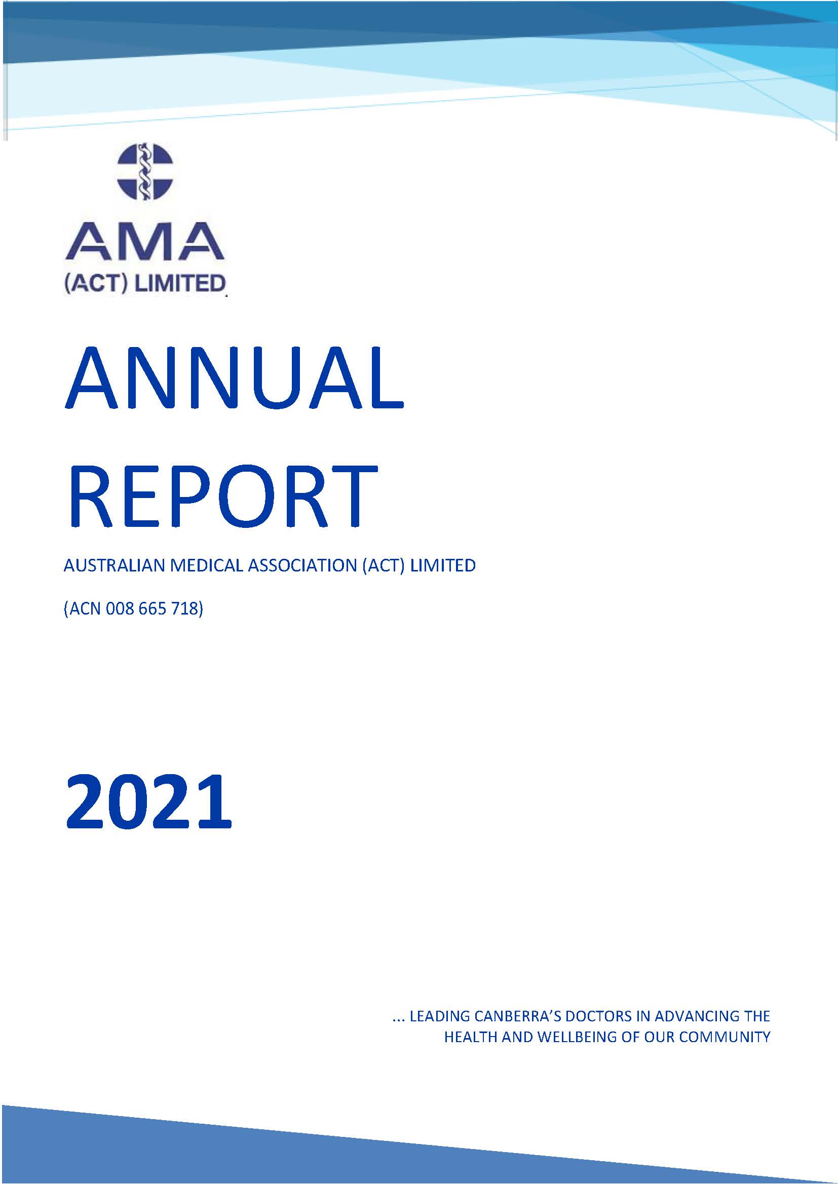 AMA (ACT) ANNUAL REPORT 2021 | Australian Medical Association